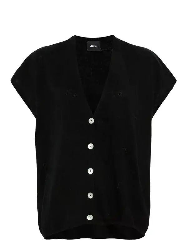 Dixie V-neck Button-up Cardigan - Black