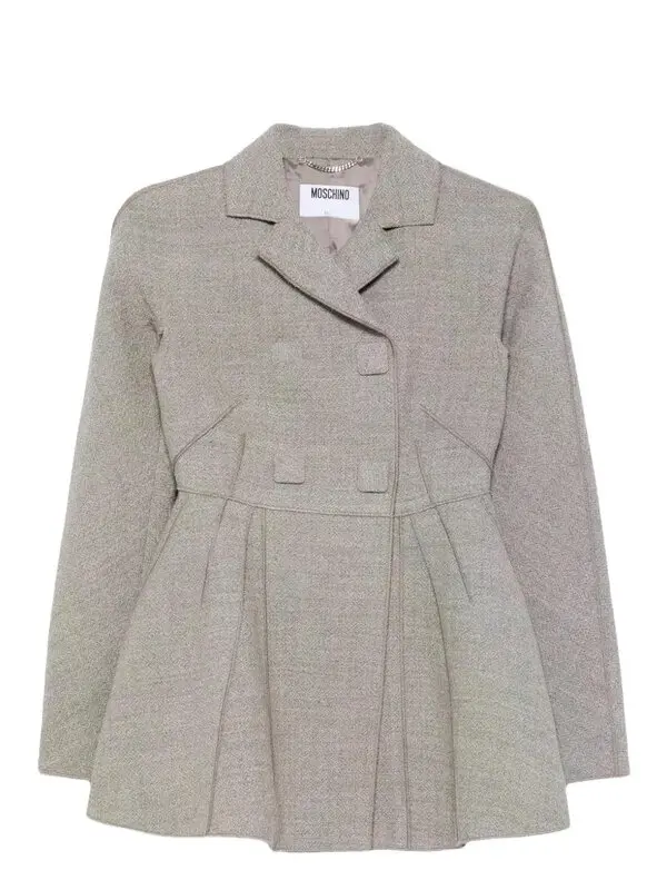 Moschino Double-breasted Peplum Jacket - Grey
