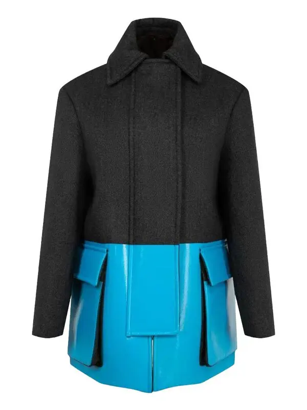 Loewe Colour-block Single-breasted Coat - Grey