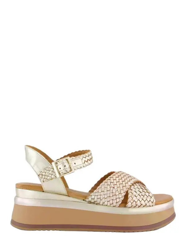 GIBALDI Braided Metallic Sandals - Gold