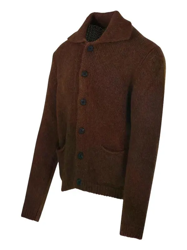 FABRIZIO DEL CARLO Shawl-collar Button-up Cardigan - Brown
