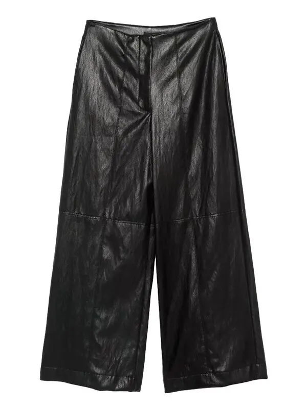 Dixie Seam-detail Wide-leg Trousers - Black