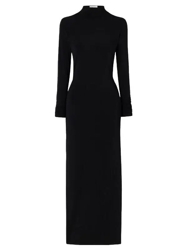 Alexander McQueen Lace-trimmed Modal-blend Jersey Maxi Dress - Black