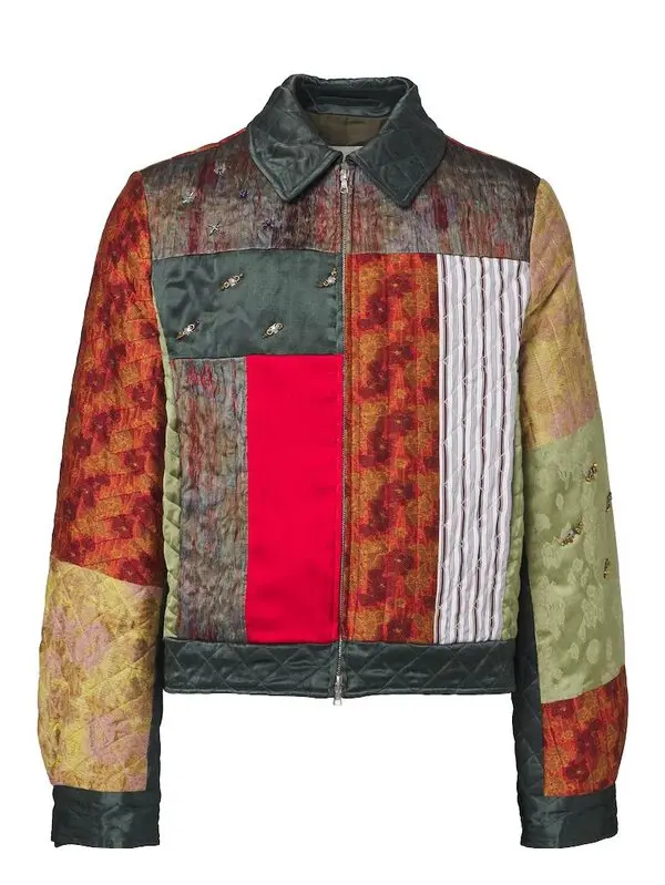 Dries Van Noten Embellished Patchwork Blouson Jacket - Multicoloured