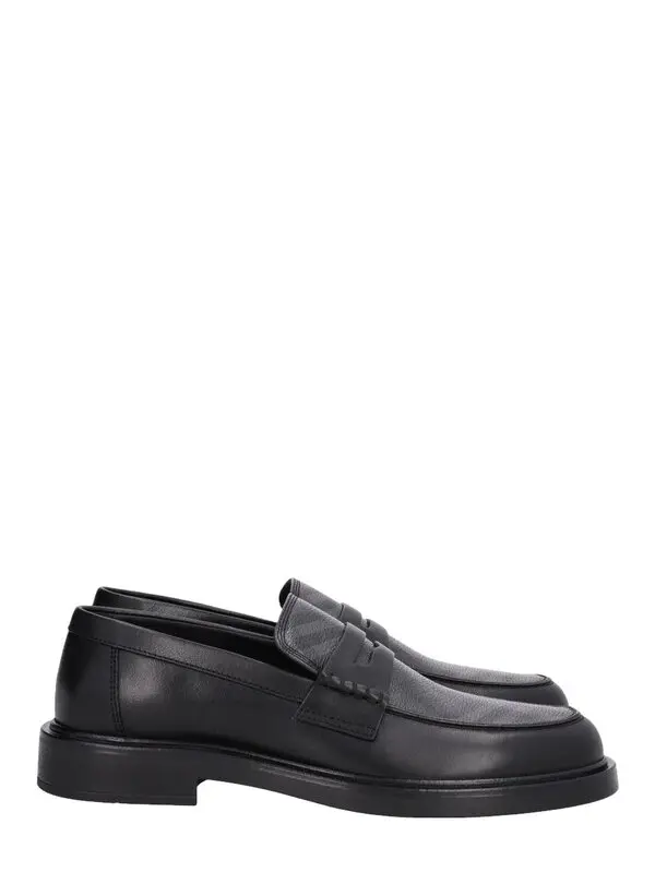 Burberry Pembroke Loafers In Leather And Check - Black