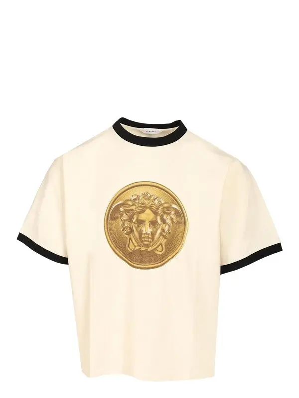 Versace Cotton Jersey T-shirt With Print - White