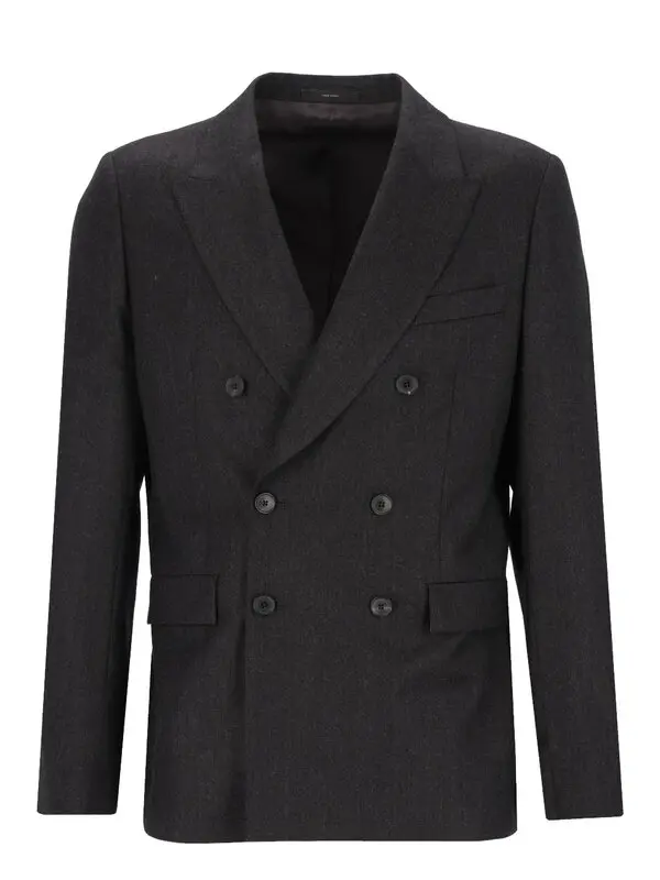 Paul Smith Double-breasted Wool And Cashmere Blazer - Gray