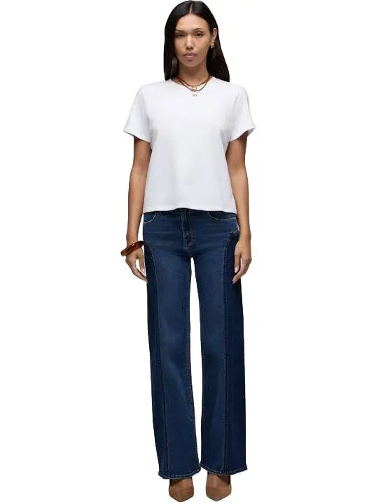 Hudson Jeans Lexi Seamed Wide Leg Jeans - Deuce