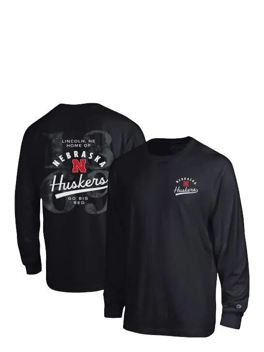 Champion Nebraska Huskers Laminated All-star Long Sleeve T-shirt - Black