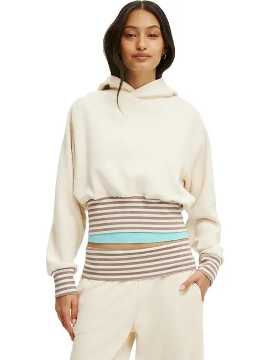 COTTON ON Raglan Hoodie - Coconut Stripe
