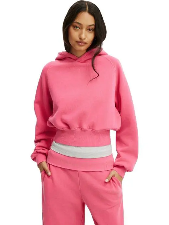 COTTON ON Raglan Hoodie - Washed Pink Coded