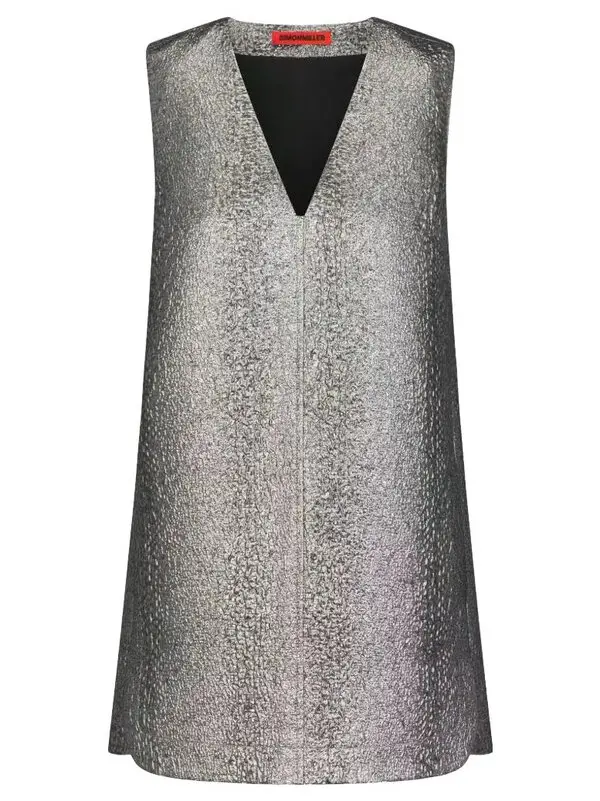 SIMONMILLER Fountain Metallic Mini Dress - Silver