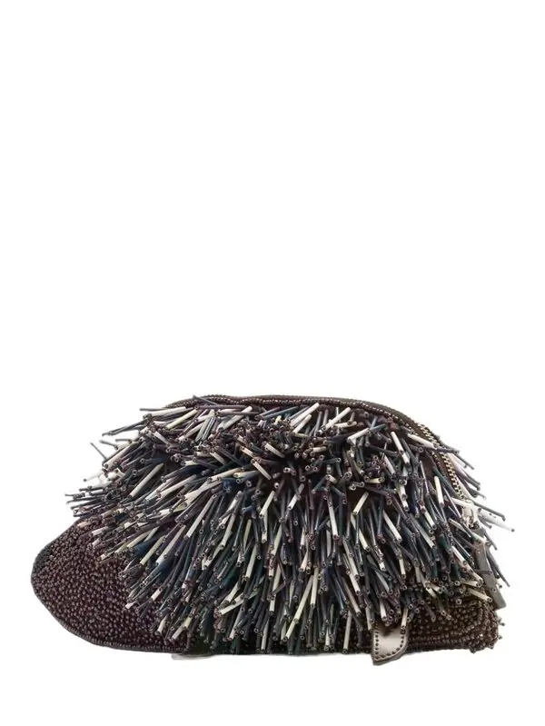 Staud Porcupine Beaded Clutch Bag - Black