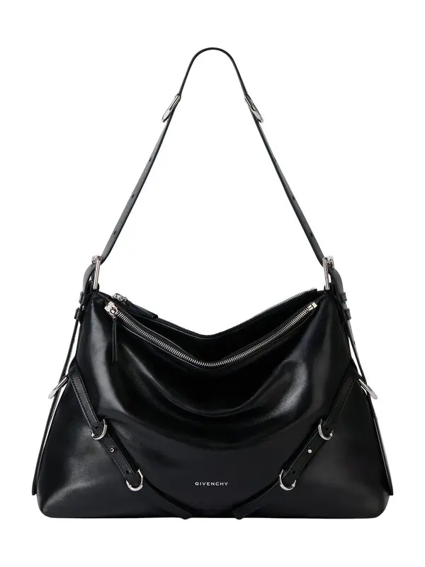 Givenchy Medium Leather Voyou Bomber Top-handle Bag - Black