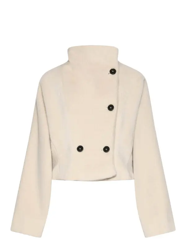 Marella Alpaca-virgin Wool Short Trench Coat - Beige
