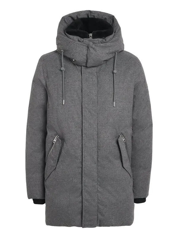 Mackage Down Shearling Hooded Parka Coat - Grey