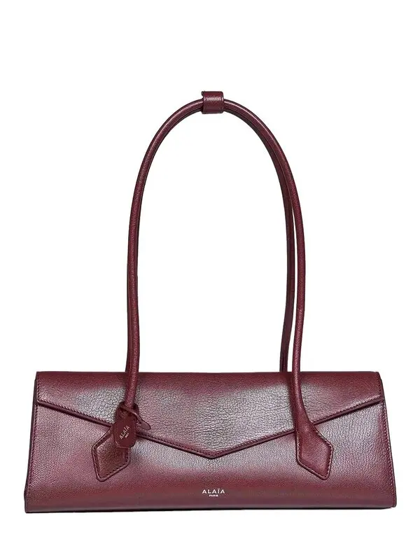 Alaïa Large Le Teckel Flap Bag In Shiny Leather - Red