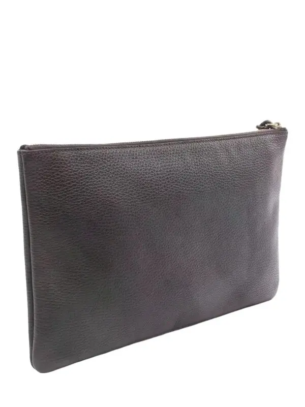 Gucci 2010s Bamboo Leather Clutch Bag - Brown