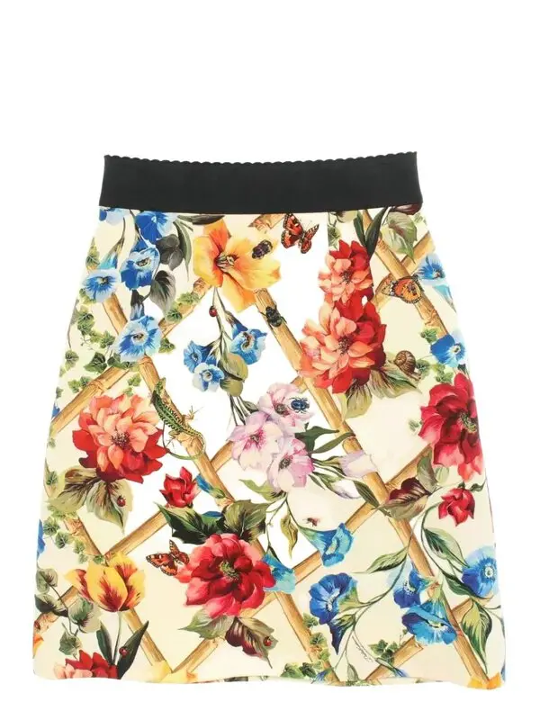 Dolce & Gabbana 2010s Floral-print Midi Skirt - Neutrals