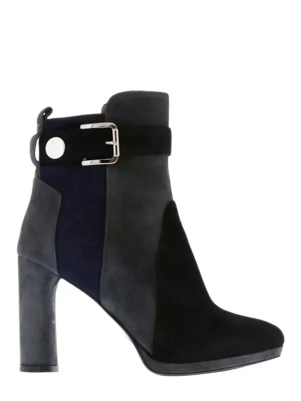 ALBANO Two-tone Buckled Ankle Boots - Grey