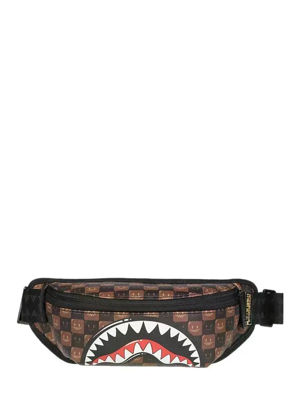 SPRAYGROUND Sharks In Paris Checkerboard-print Cross Body Bag - Brown