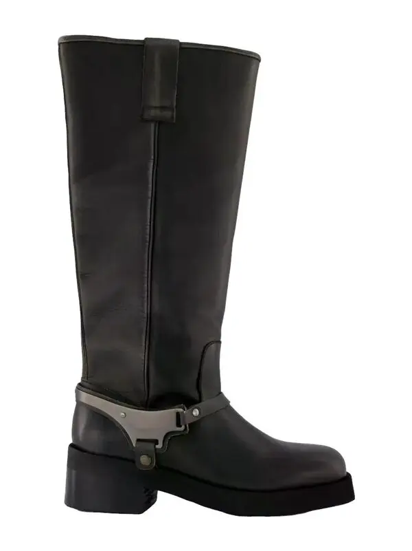 NUBIKK Eve Lynn Leather Biker Boots - Black