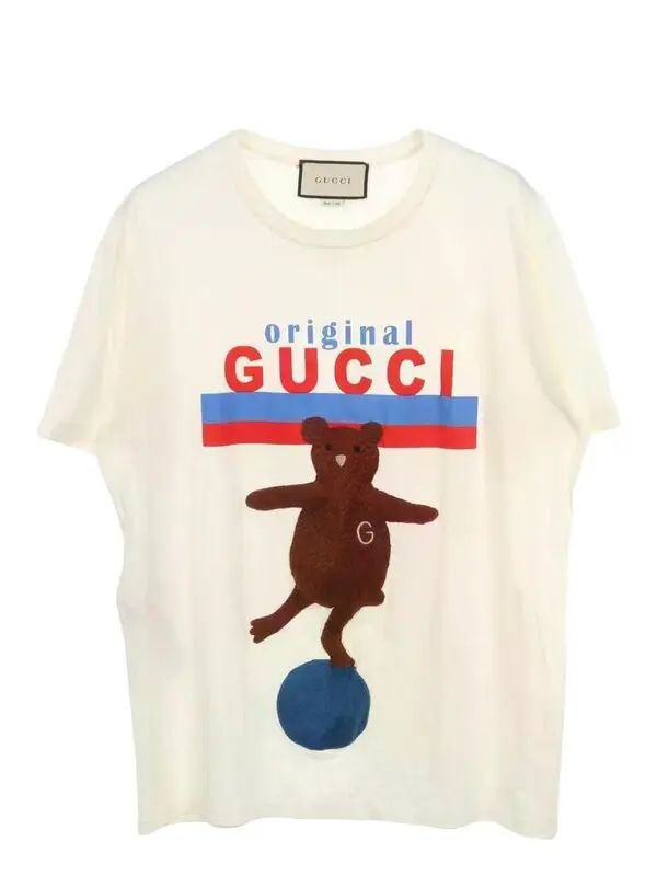 Gucci 2000s Teddy Bear-patch T-shirt - Neutrals