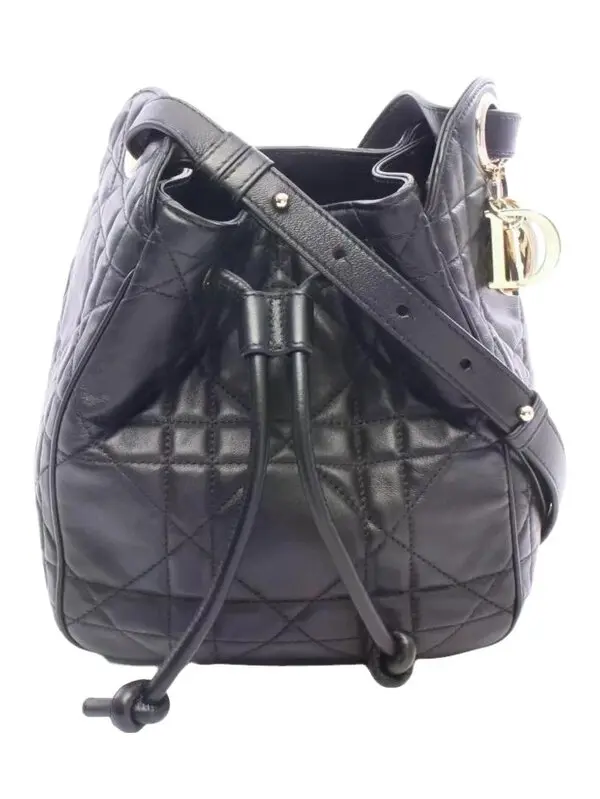 Dior 2010s Small D-motion Cannage Bucket Bag - Black