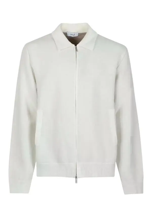 LARDINI Zip-up Cardigan - Neutrals