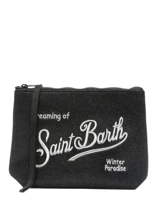 MC2 SAINT BARTH Aline Lurex Clutch Bag - Black