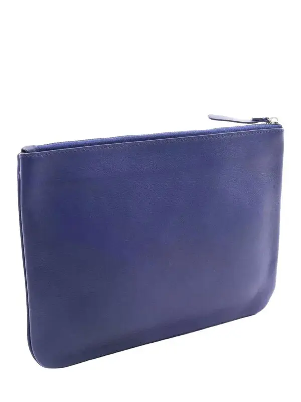 Balenciaga 2010s Leather Clutch Bag - Blue