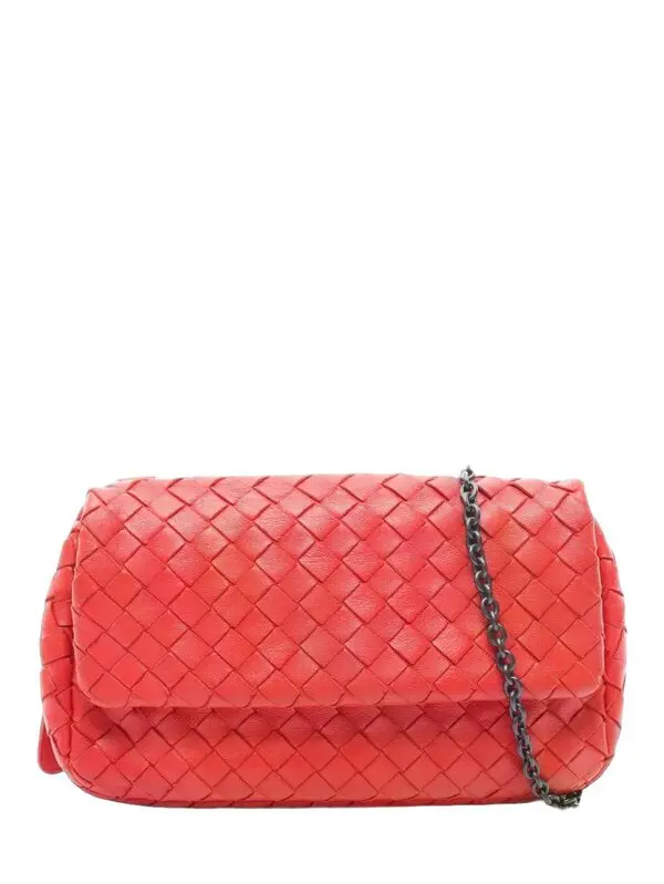 Bottega Veneta Mini 2000s Intrecciato Chain Shoulder Bag - Red