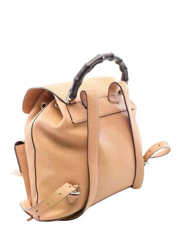 Gucci 2010s Bamboo Leather Backpack - Neutrals