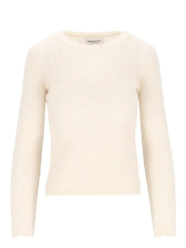 Isabel Marant Étoile Marant Obeline-gb Open-work Crewneck Sweater - White
