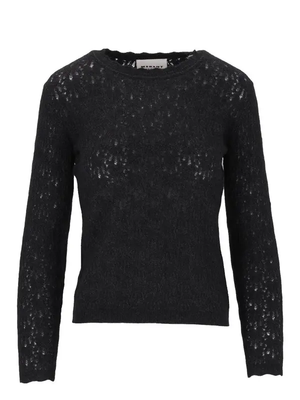 Isabel Marant Étoile Marant Obeline-gb Open-work Crewneck Sweater - Black