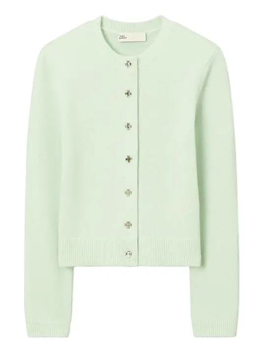 Tory Burch Bunny Knot Cashmere Cardigan - Mint