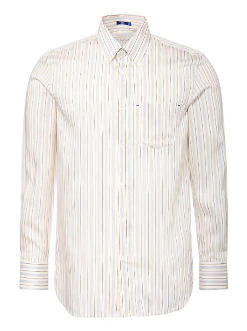 Paul Smith Striped Silk-blend Shirt - Parchment