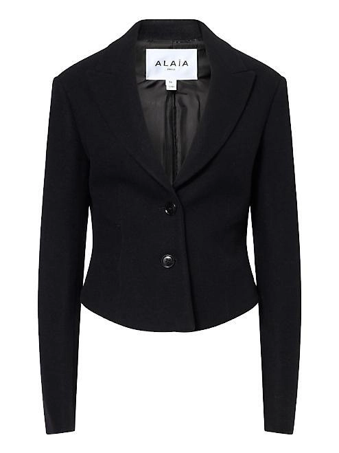 Alaïa V-neck Wool Blazer - Noir