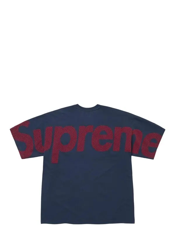 Supreme Checkerboard Intarsia Short-sleeve Top 'navy - Blue