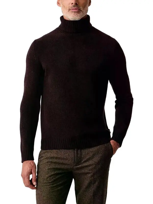 JOOP! Roll-neck Ribbed-trim Sweater - Brown
