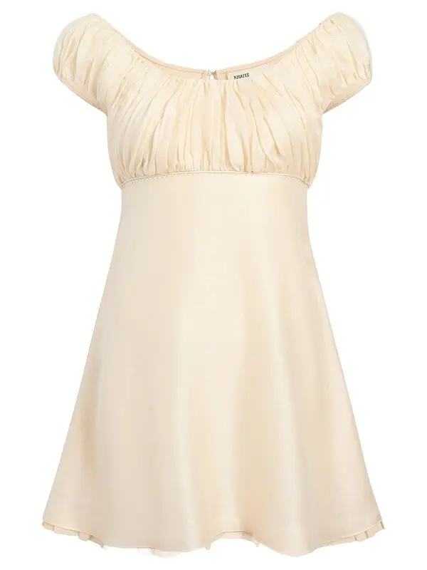 Khaite Jessa Short-sleeve Mini Dress - Ivory