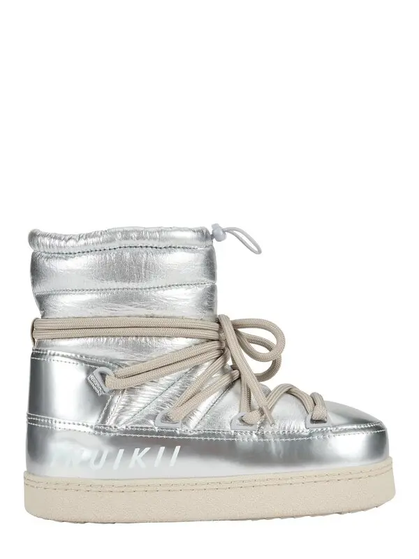 Inuikii Padded Mini Winter Boot With Shiny Finish - Silver
