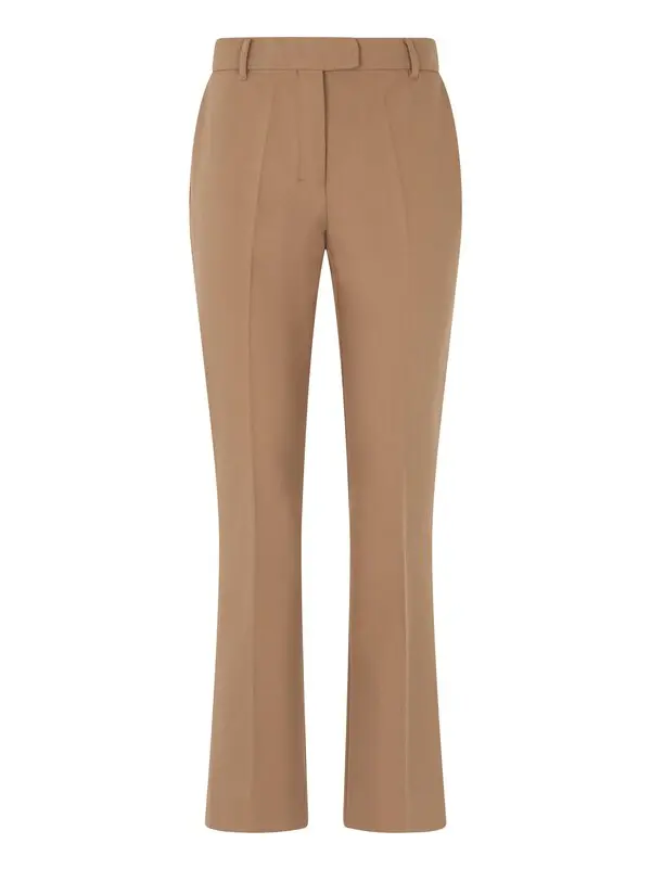 Max Mara Flared High-waist Trousers In Cotton-viscose Blend - Camel