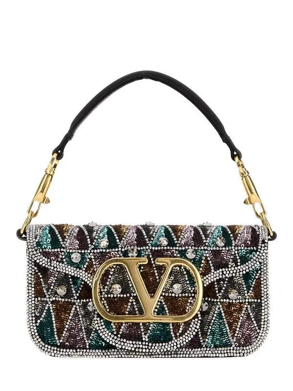 Valentino Garavani Embellished Satin Mini Locò Bag - Multicoloured