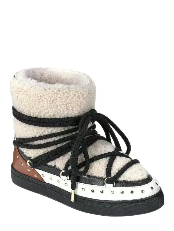 Inuikii Curly Rock Studded Ankle Boots - Neutrals