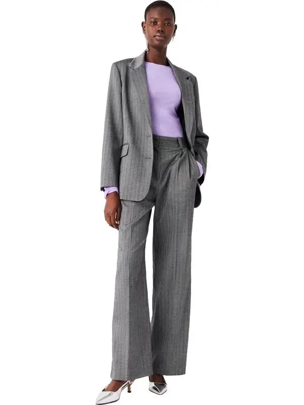 Maje Rhinestone Suit Jacket - Grey