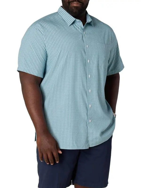 HARBOR BAY BY DXL Big & Tall Microfiber Striped Sport Shirt V2 - Multi