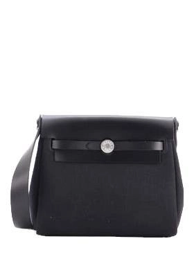 Hermès Herbag Zip Toile And Leather 20 - Black