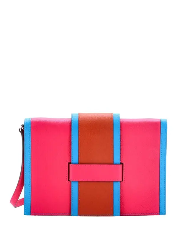 Hermès H Passant Clutch Shoulder Bag Evercolor - Pink