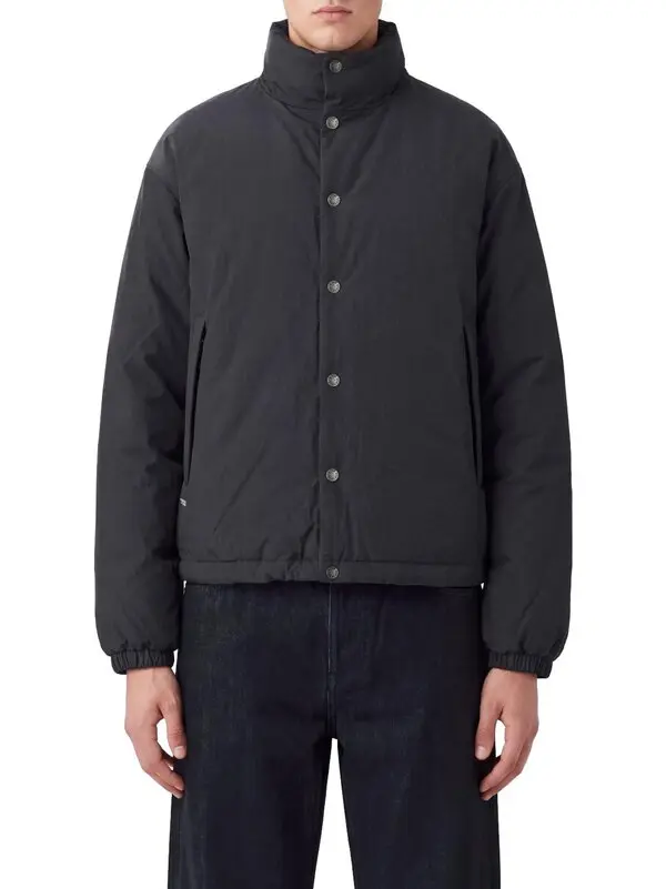 The North Face Padded Nylon And Cotton High-neck Jacket With Buttons - Black
